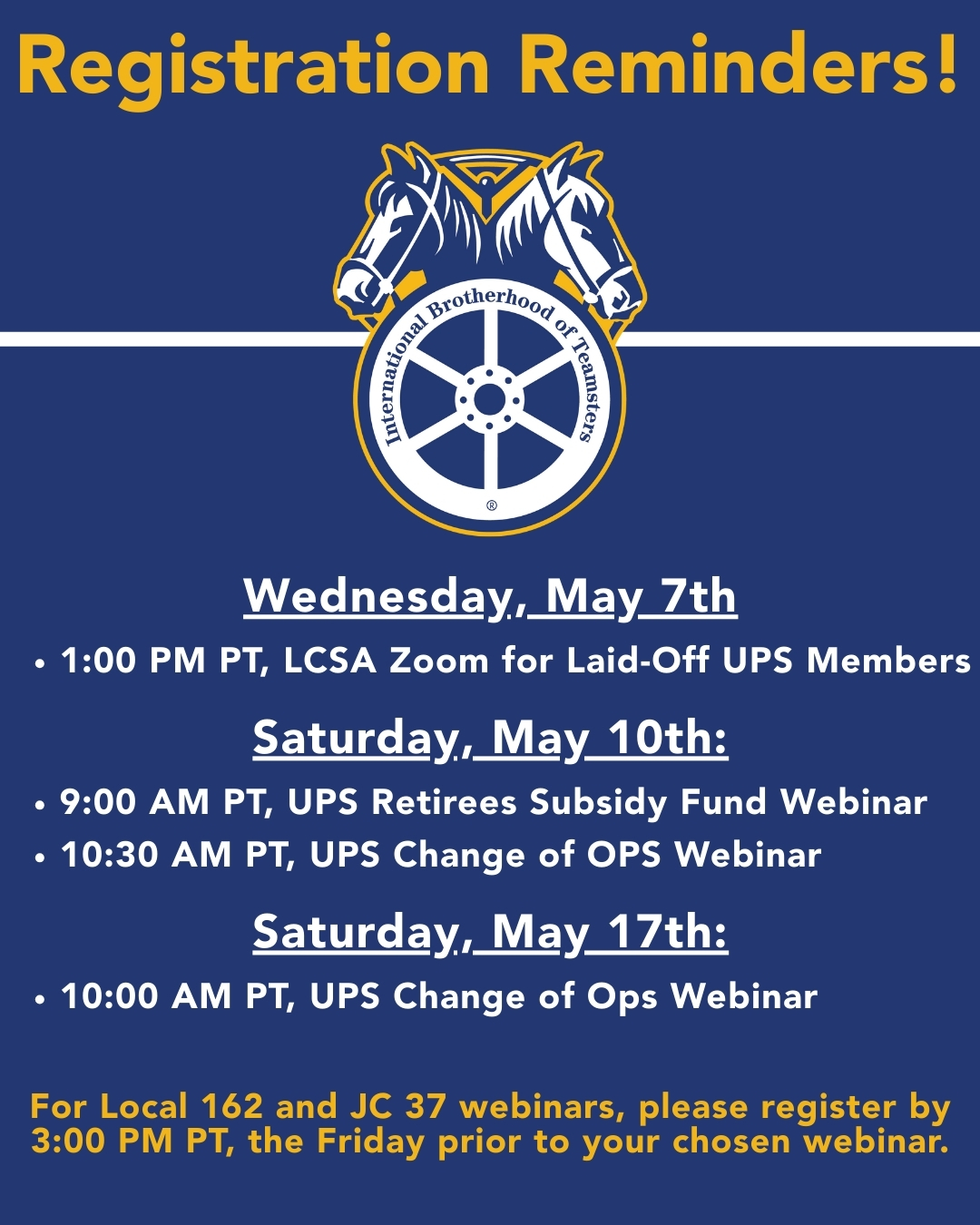 Registration Reminders